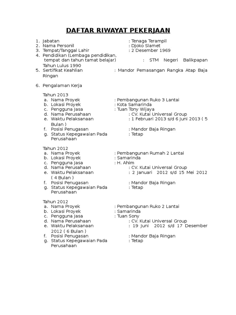CV Mandor Baja Ringan Djoko Slamet | PDF
