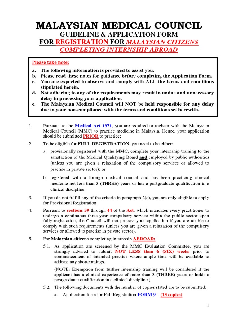 MMC Registration Guidelines for Doctors | PDF | Social Institutions ...