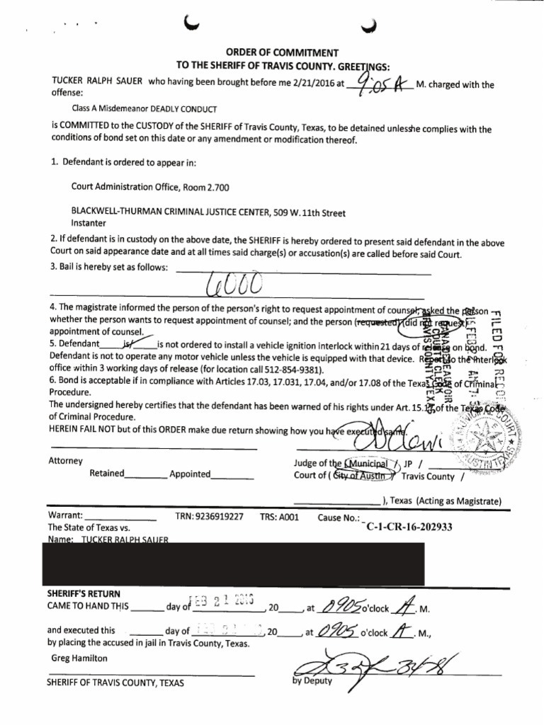 Police Affidavits: Tucker Sauer and Lucas Henderson | PDF
