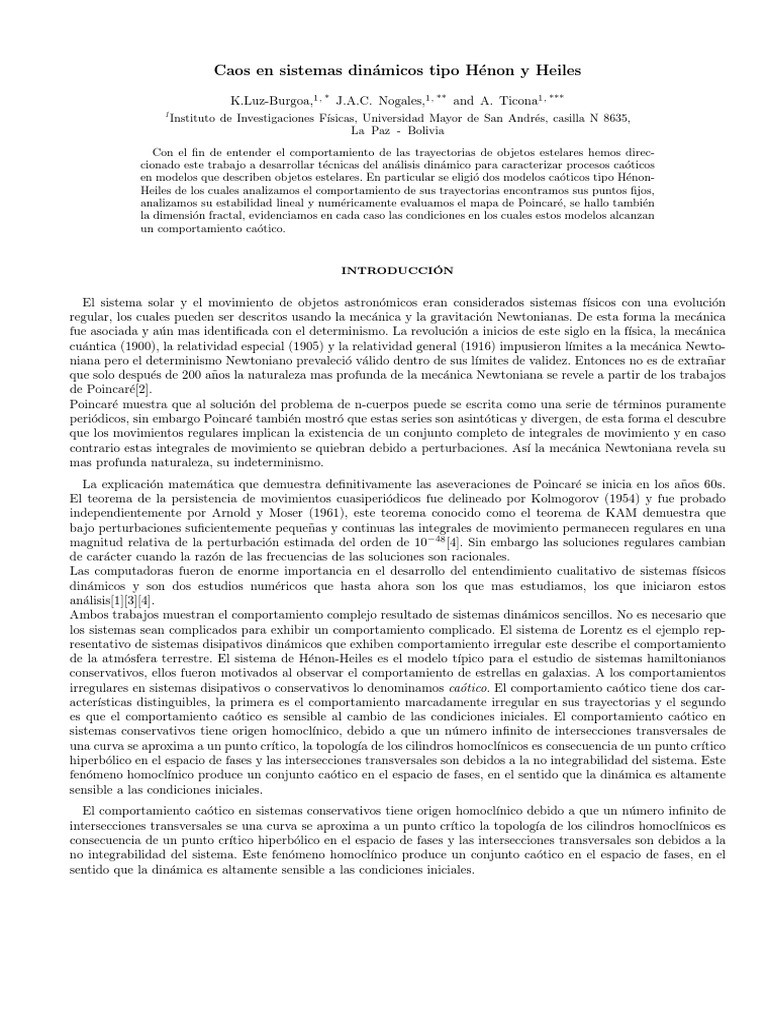 Henon Heiles | Descargar gratis PDF | Movimiento (física) | Fractal