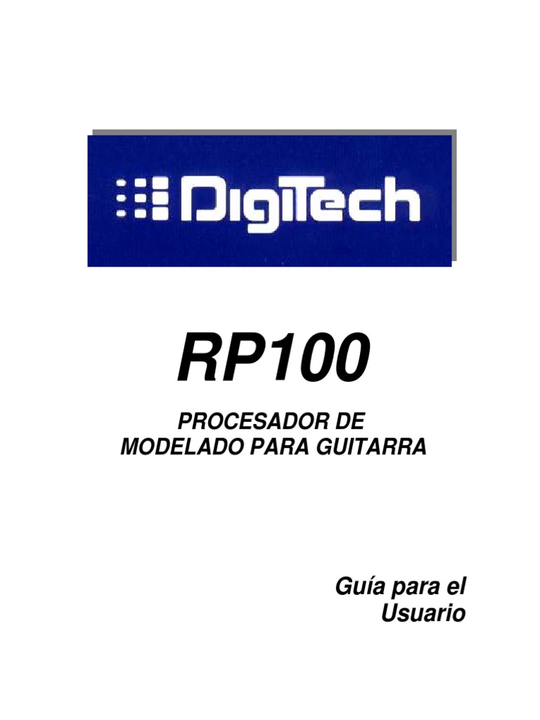 Manual Digitech RP100 | PDF | Ritmo | Diodo emisor de luz