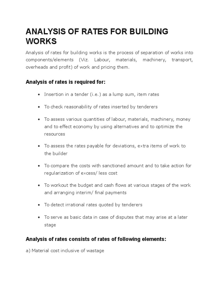 Analysis of Rates | PDF