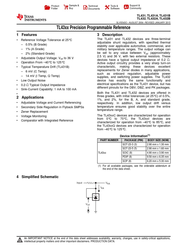 TL 431 | PDF | Electrostatic Discharge | Amplifier