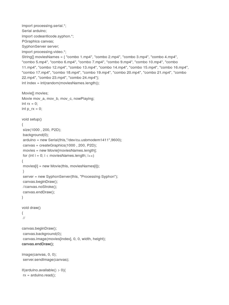 Processing PGraphics with Arduino | PDF | Computers