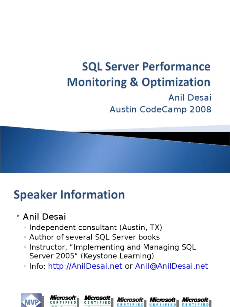 SQL Server Performance Monitoring & Optimization | PDF | Microsoft Sql ...