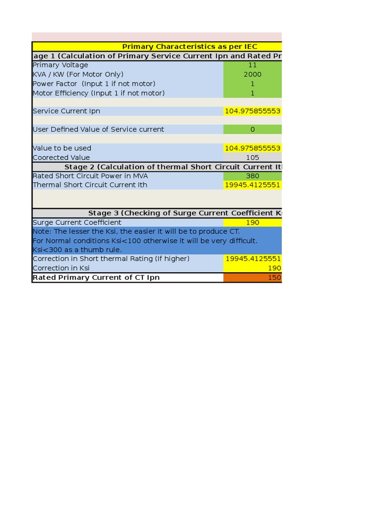 CT Calculation | PDF | Electrical Components | Electromagnetism