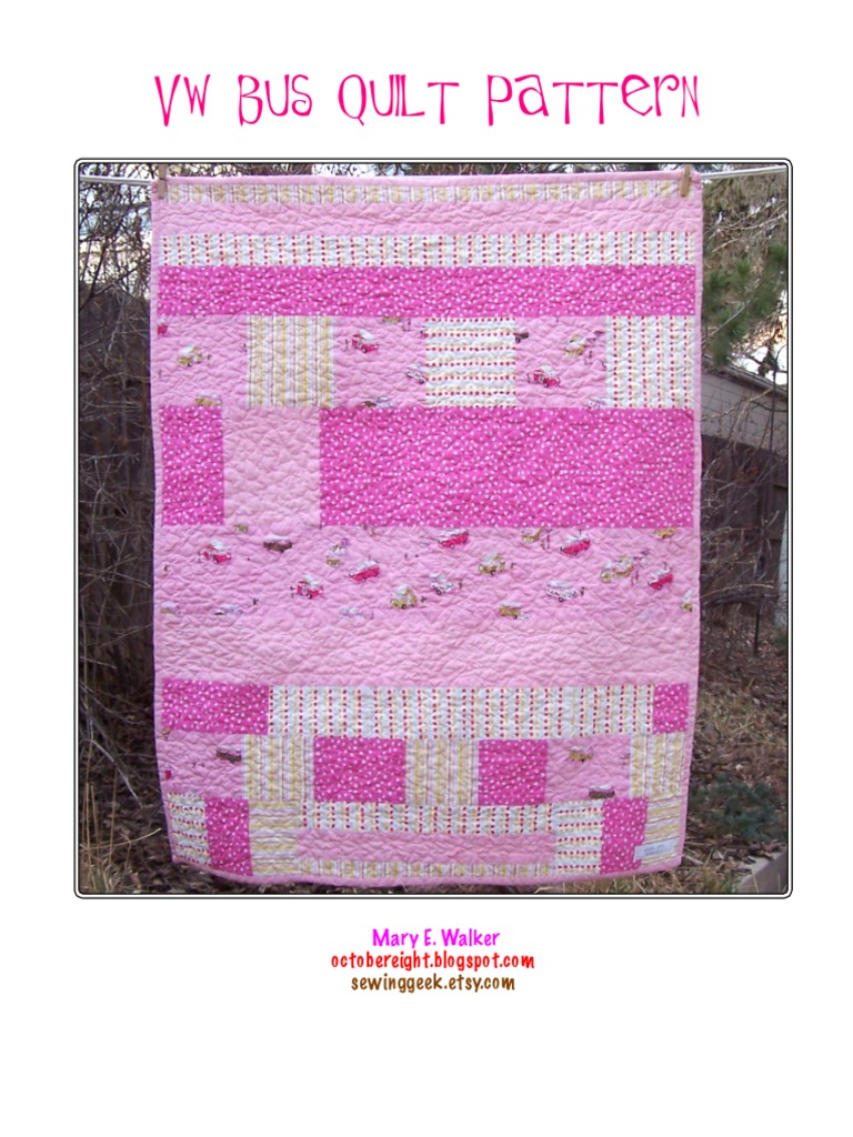 VW Bus Quilt Pattern PDF | Download Free PDF | Quilting | Quilt