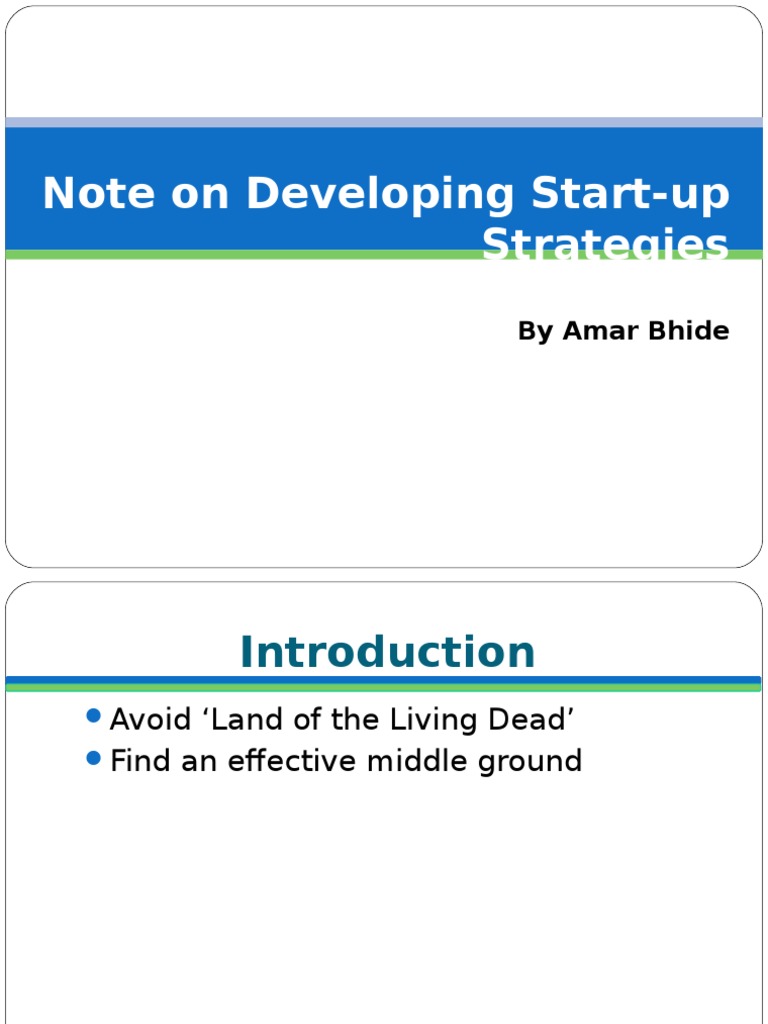 4.1 Note On Developing - Start-Up - Strategies | Download Free PDF ...