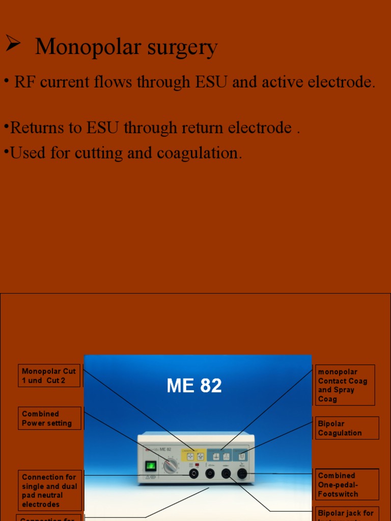 ESU - Monopolar Surgery | PDF | Electronics | Manufactured Goods