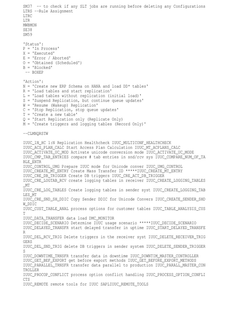 Tcodes SLT | PDF | Replication (Computing) | Computer Engineering