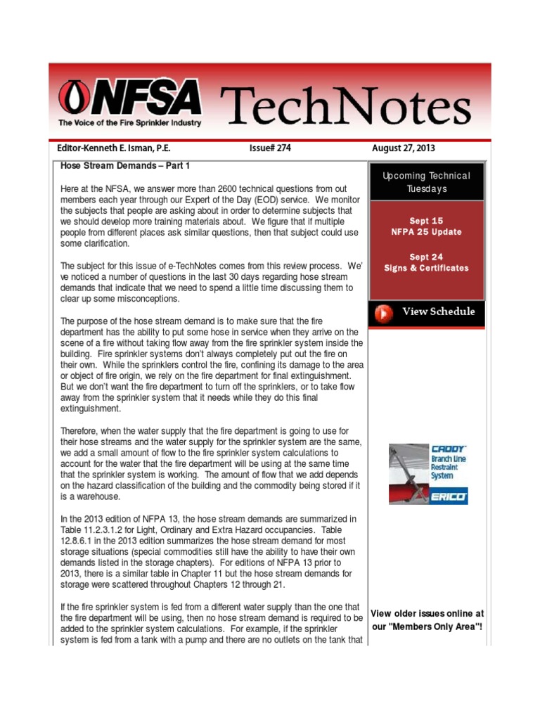 Hose Stream Demands - Part 1 | PDF | Fire Sprinkler System | Nature