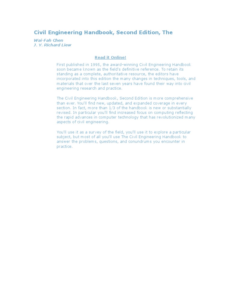 Comprehensive Civil Engineering Handbook | PDF | Engineering | Civil ...