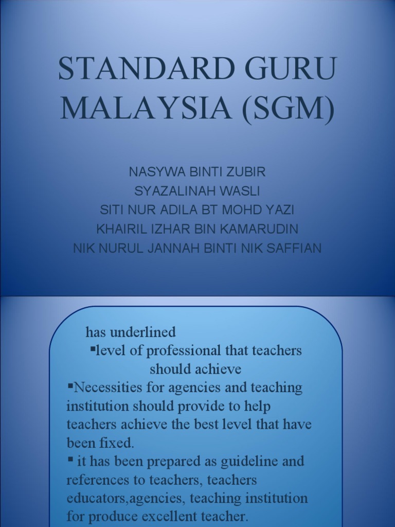 Standard Guru Malaysia PRE FINAL | PDF | Teacher Education | Teachers