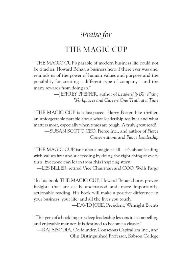 The Magic Cup Free Preview | PDF | Starbucks | Leadership