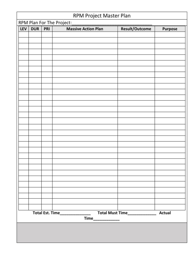 RPM Project Master Plan Template | PDF | Computers