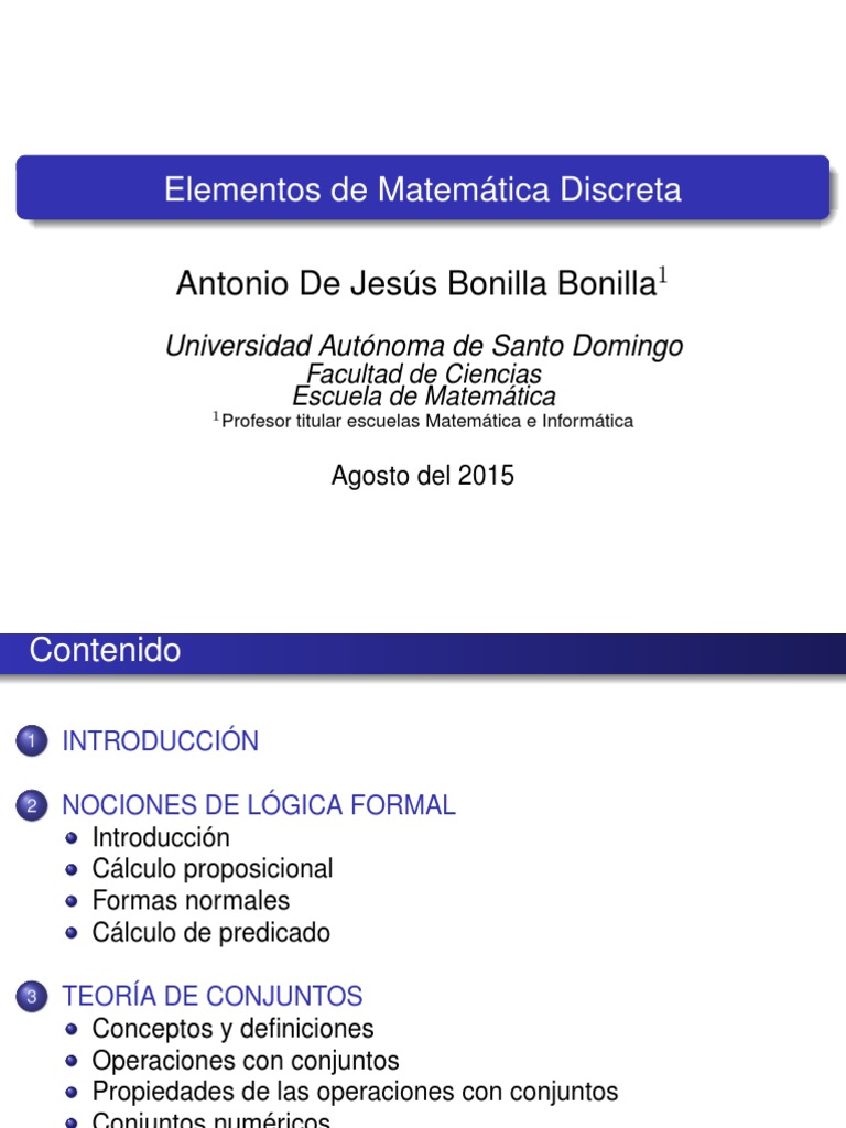 Curso de Matemática Discreta | PDF | Proposición | Lógica