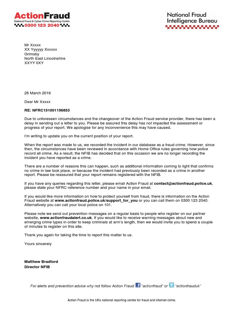 Fraud Report Update Notification | PDF