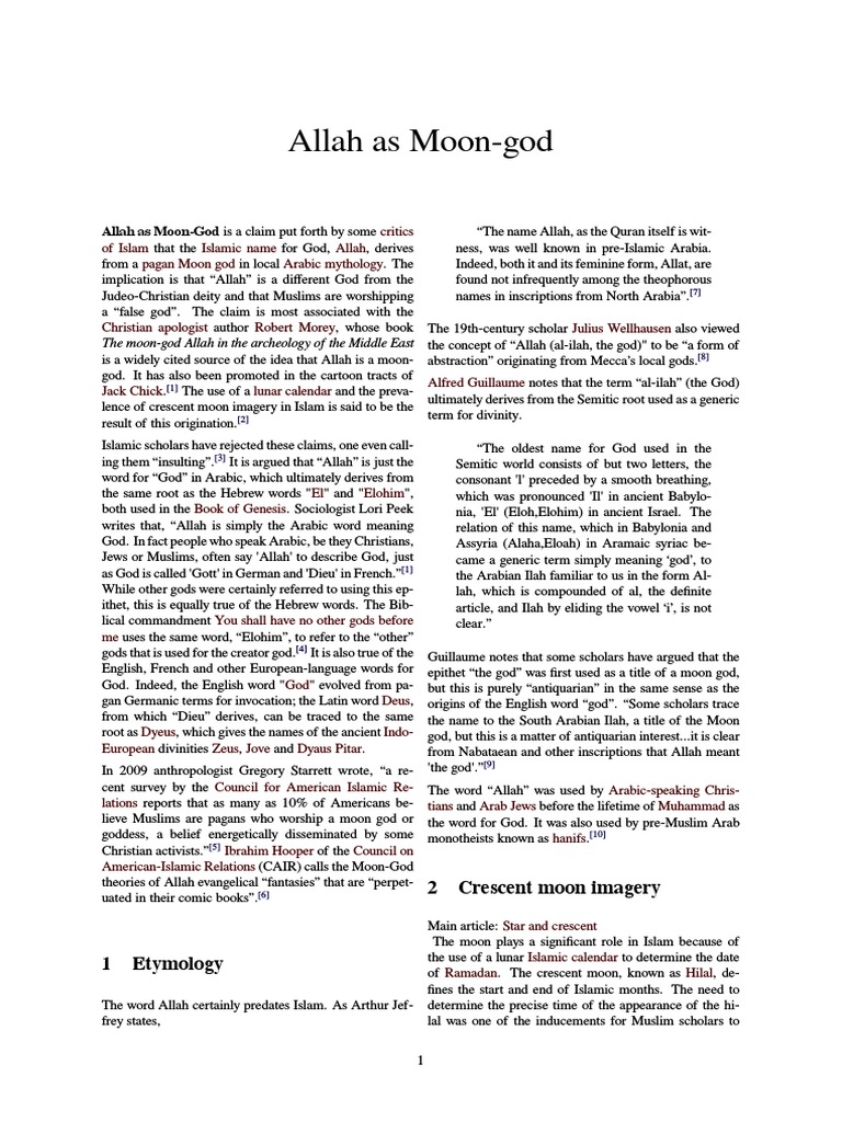 Allah as Moon-god | Allah | Monotheism