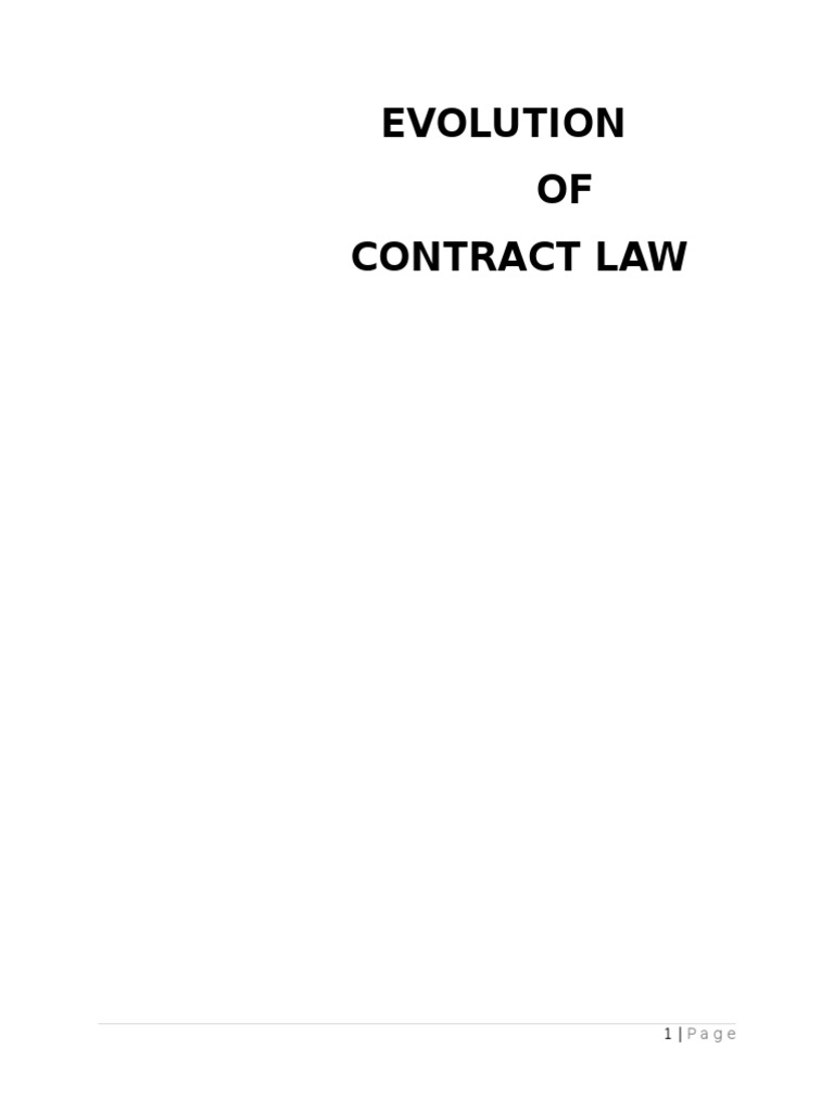 Evolution of Contract Law | Download Free PDF | Private Law | Legal ...