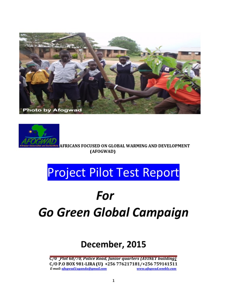 Afogwads Go Green Global Campaign Pilot Test Report | PDF ...