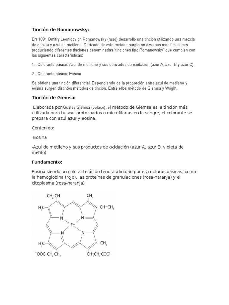 Tincion de Romanowsky para Microbiologia | PDF | Ciencia y matemáticas