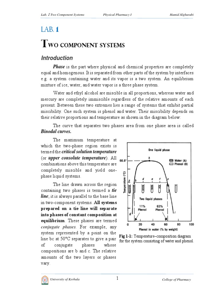 Lab. 1 Two Component Systems | Download Free PDF | Phase (Matter) | Nature
