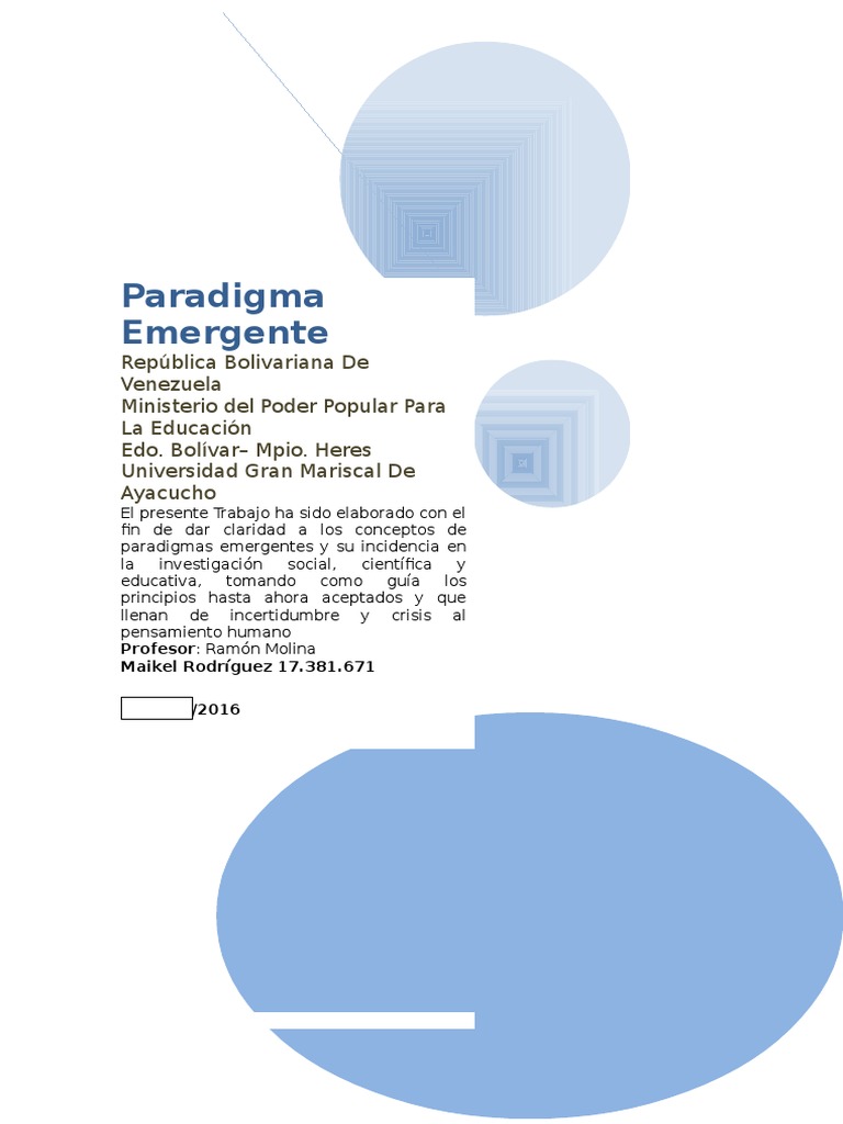 "Paper" de Paradigma Emergente | PDF | Paradigma | Science