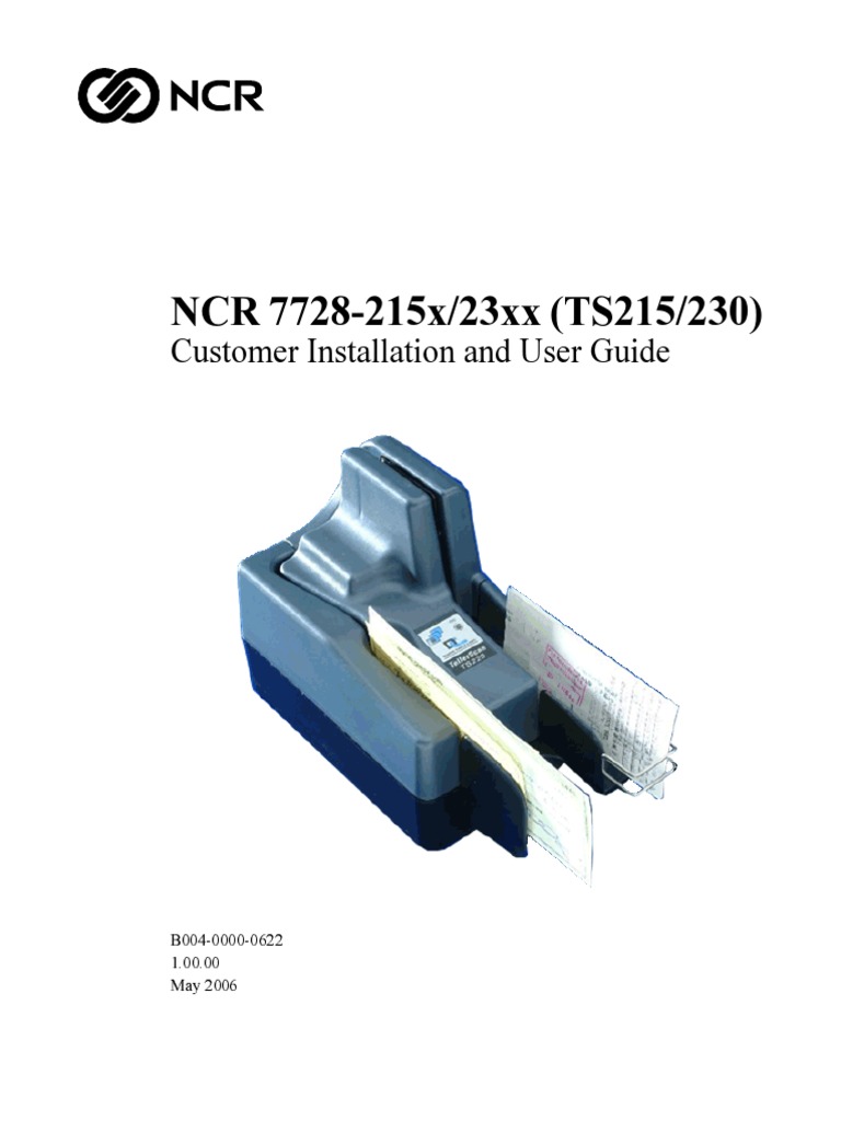 NCR Ts215 Ts230 Cheque Scanner w622-100 | PDF | Image Scanner ...