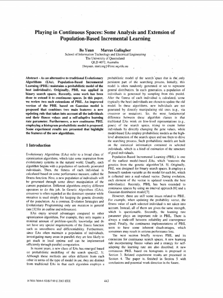Population Based Incremental Learning Download Free Pdf