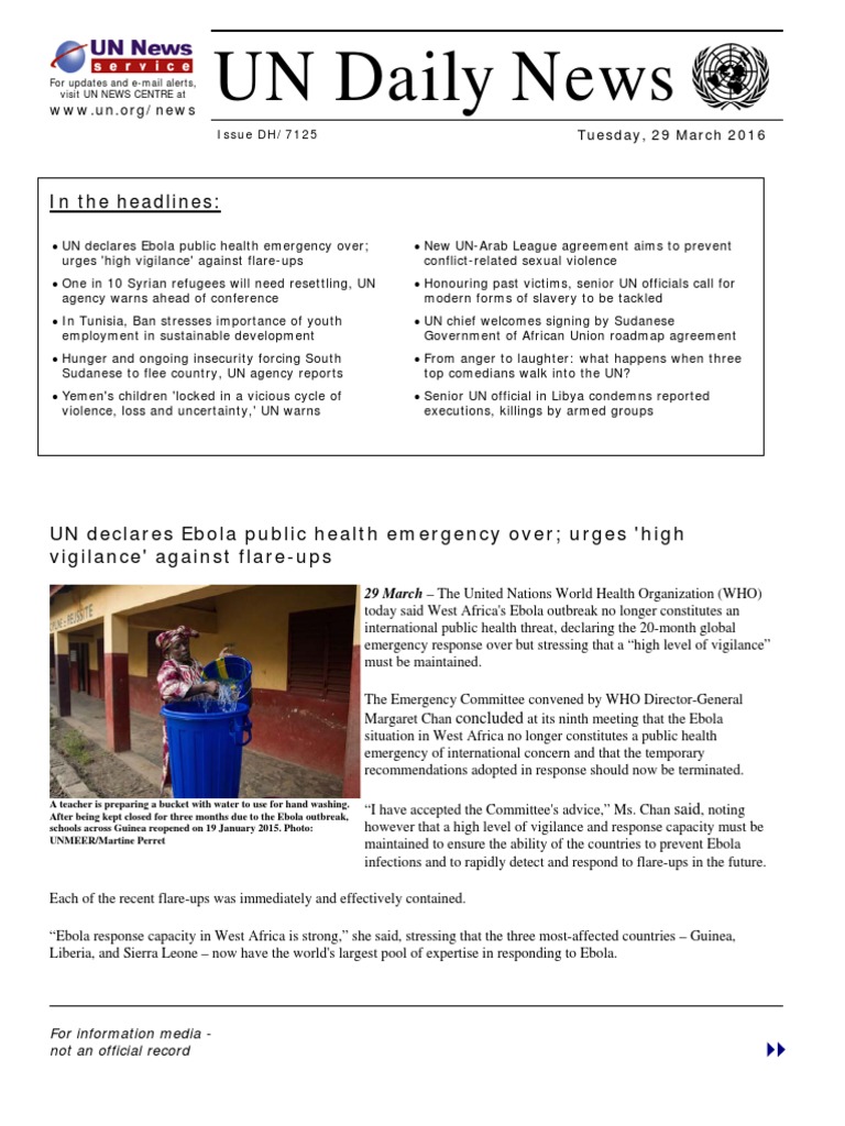 UN Daily News: in The Headlines | PDF | United Nations High ...