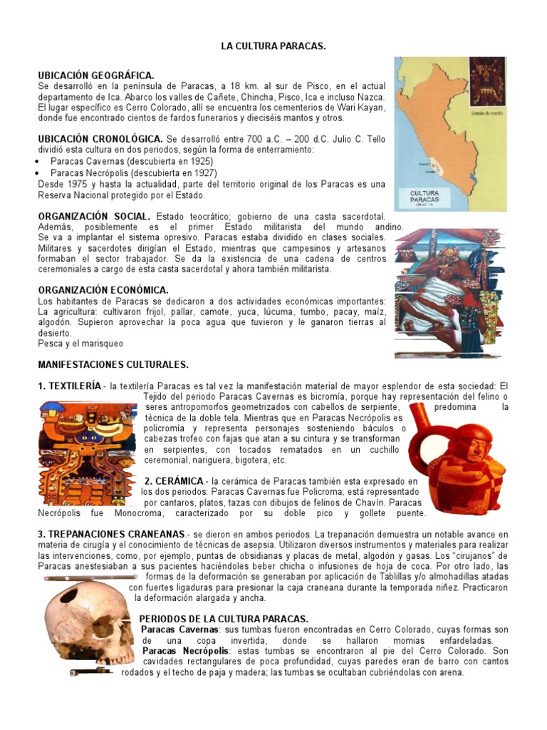 La Cultura Paracas | Agricultura | Cultura (general)