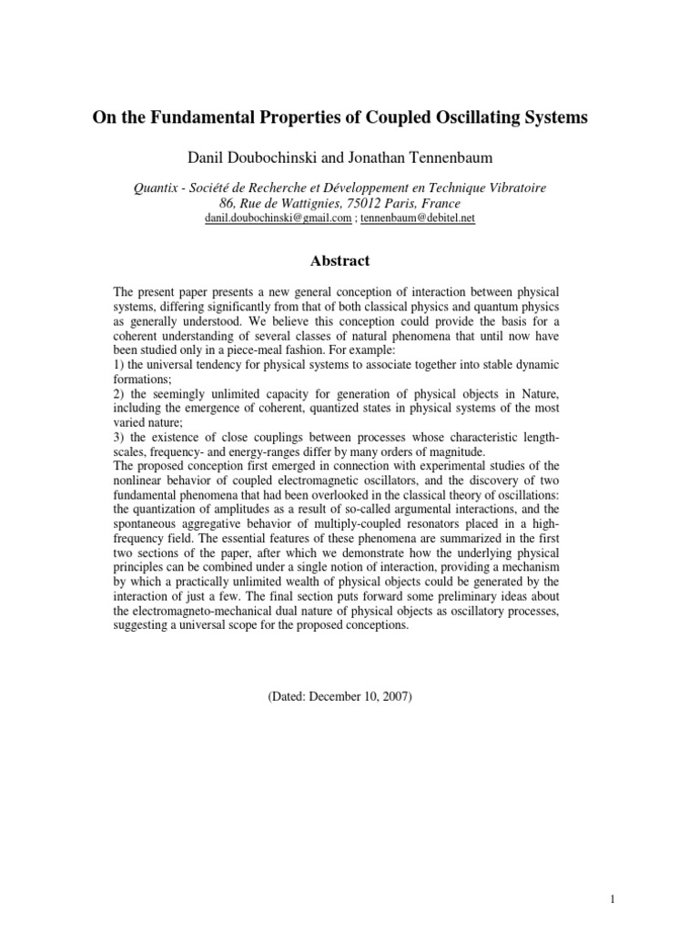 The Macroscopic Quantum Effect in Nonlinear Oscillating Systems: A Possible Bridge Between ...
