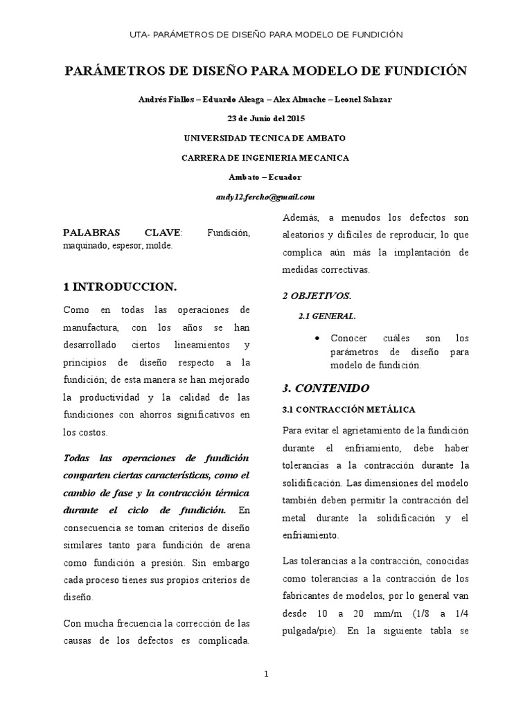 Procesos Formato Triple E | PDF | Fundición (metalurgia) | Aluminio
