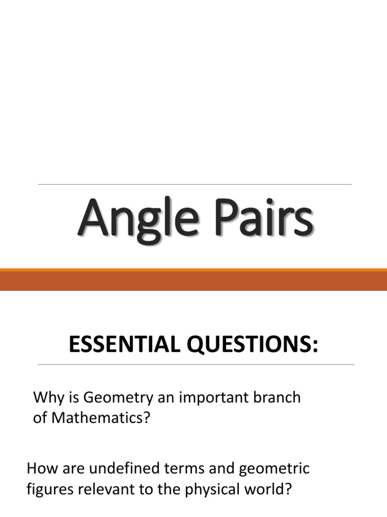 05 Angle Pairs | PDF | Angle | Euclidean Plane Geometry