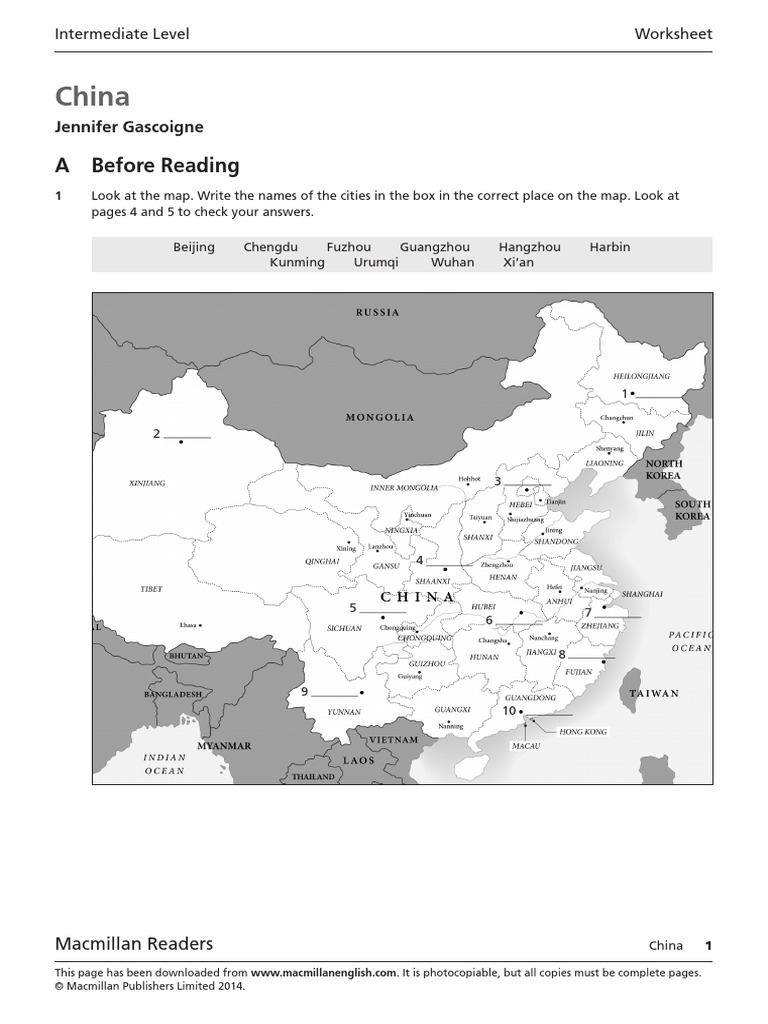 China Worksheet | PDF | China | World Politics