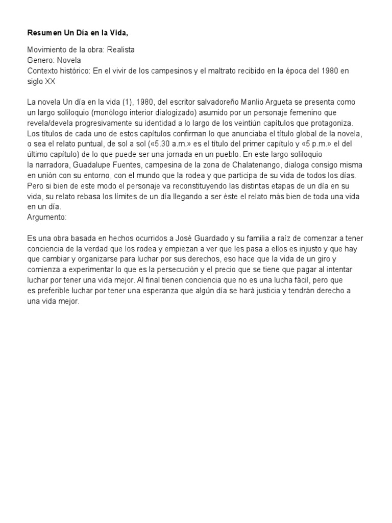 Resumen Un Día en La Vida | PDF