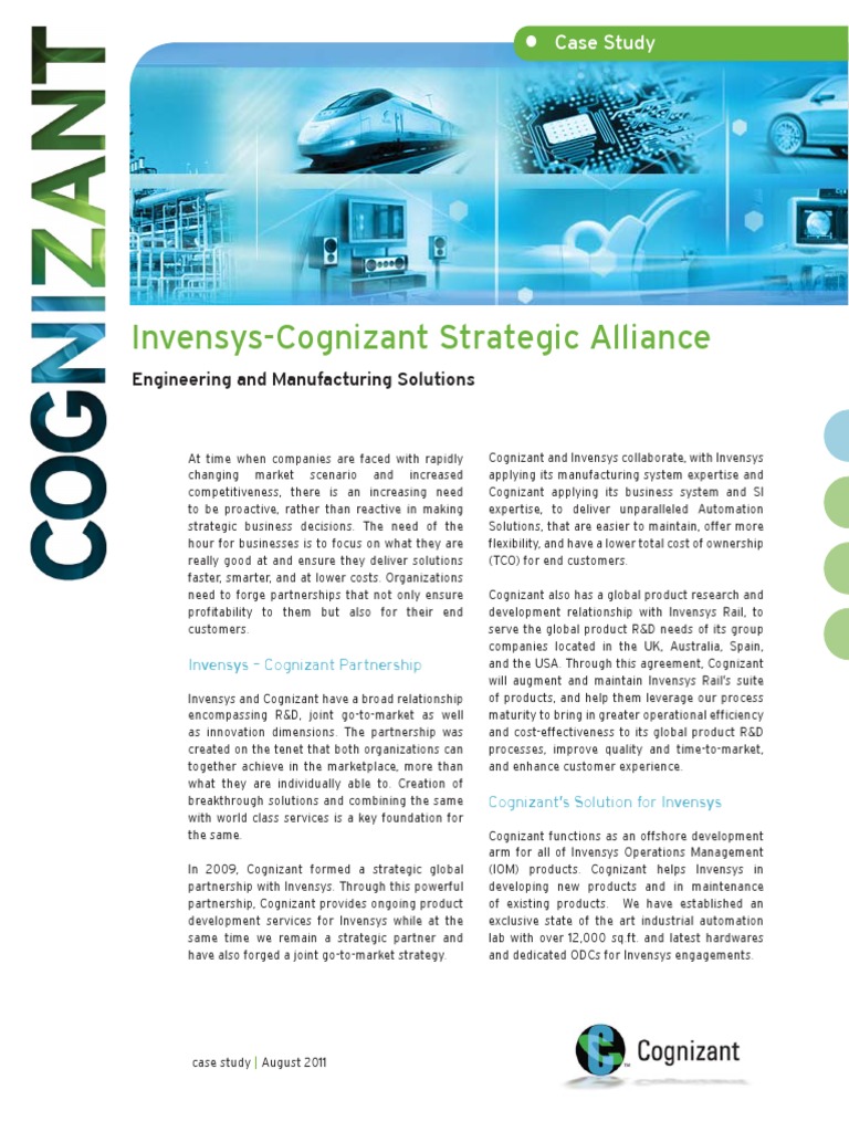 Invensys And Cognizant Strategic Alliance Pdf Research And