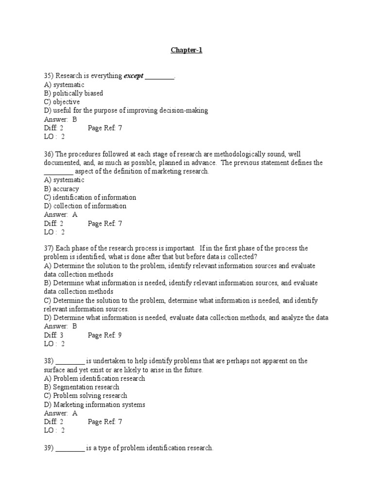 Quiz Bank BRM | PDF | Experiment | Research Design