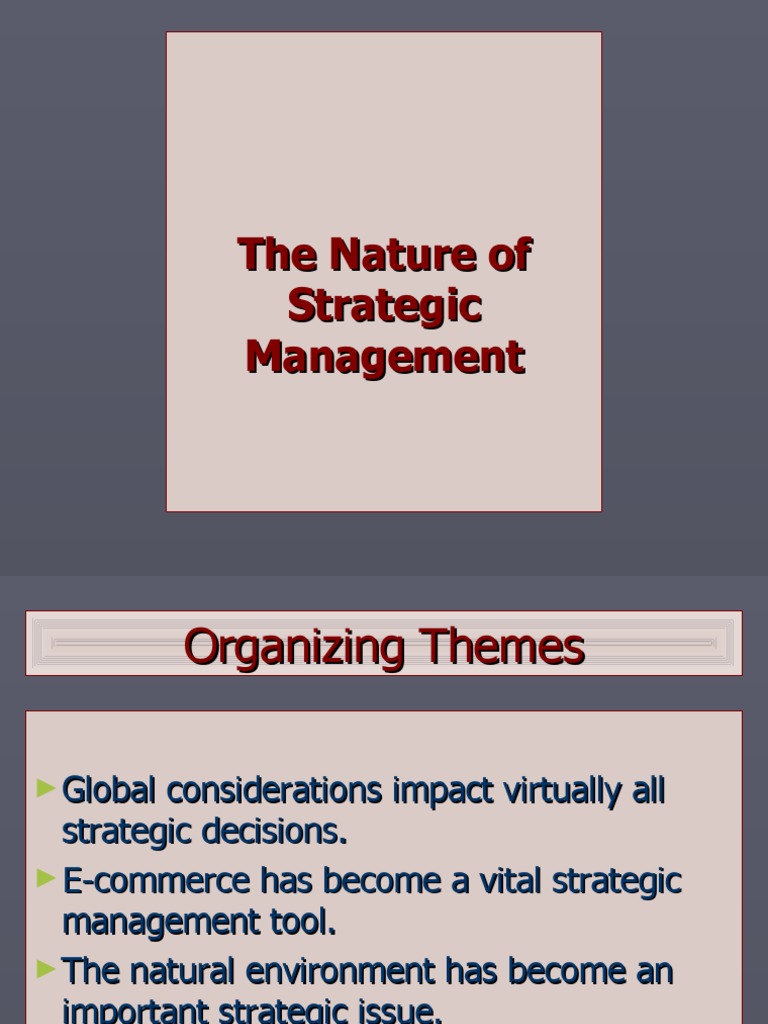 The Nature of Strategic Management | PDF | Strategic Management ...