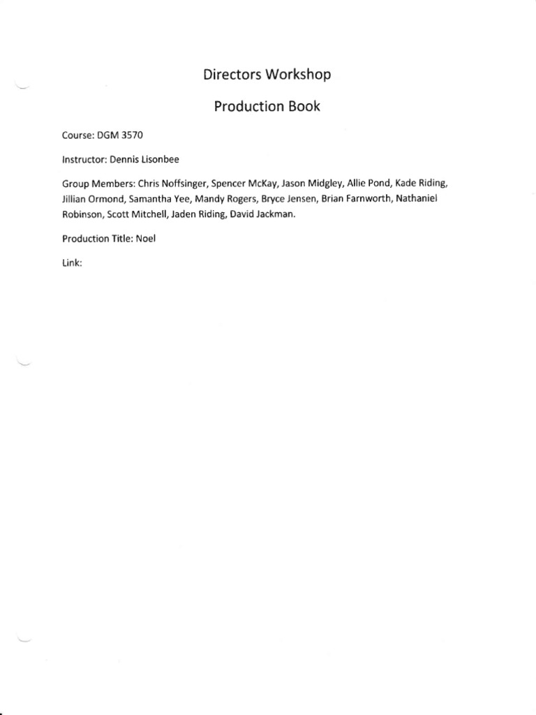 Production Book Spencer Mckay | PDF | Filmmaking | Traffic