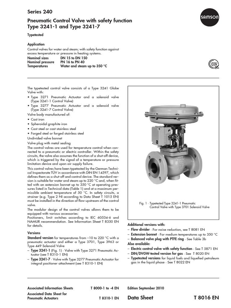 Valvula Type 3241 | PDF | Valve | Actuator