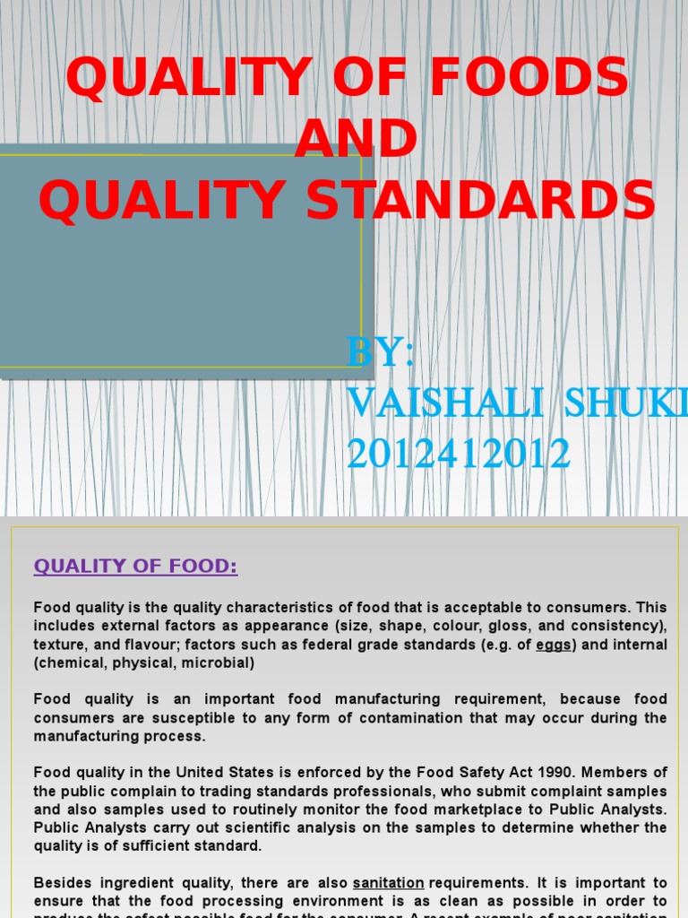 Quality Standards and Certification in India's Food Industry: An ...