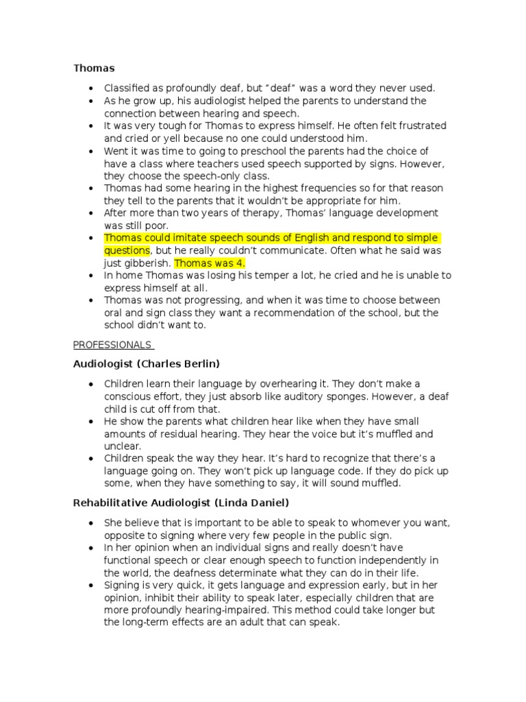 For A Deaf Son (Script) | Download Free PDF | Hearing Loss | Sign Language