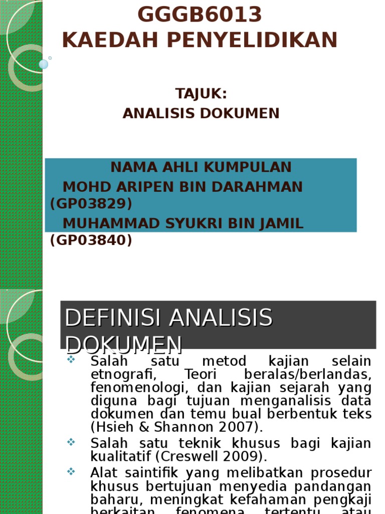 Analisis Dokumen | PDF