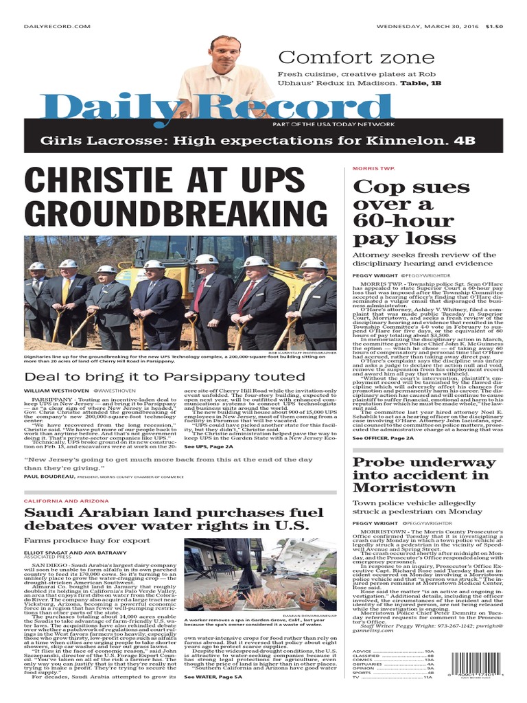 Daily Record Front Page, Wednesday, March 30, 2016. | PDF | Prosecutor ...