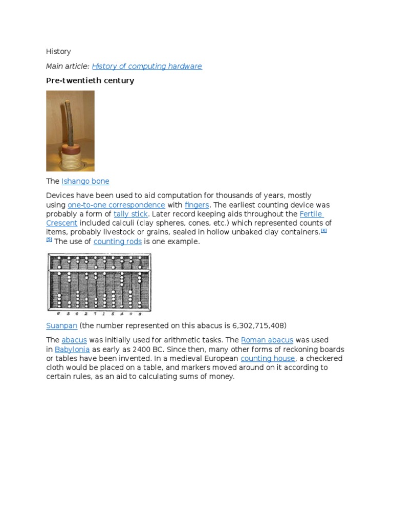 Pre-Twentieth Century: Main Article | PDF | Teaching Mathematics | Hardware