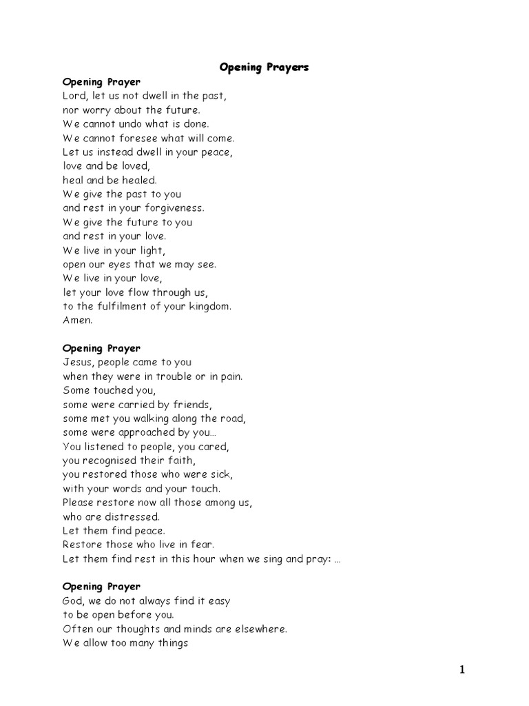 Opening Prayers | Baptism | Prayer