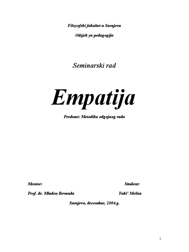 Zadatak Empatija | PDF