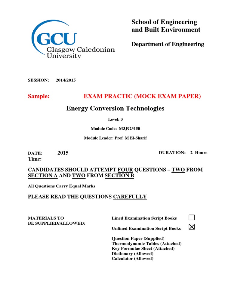 Engineering Exam Prep Guide | PDF | Tide | Gas Turbine