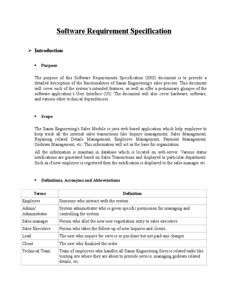 Software Requirement Specification: Purpose | PDF | User (Computing) | Databases